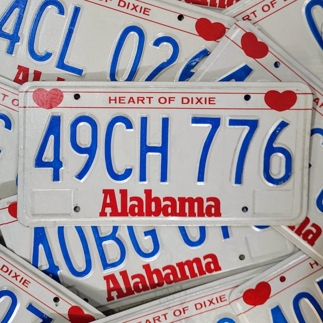 ALABAMA License Plate - Free Shipping in USA - 1 W/ Random Letters ...
