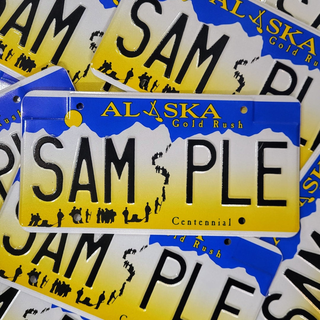 ALASKA SAMPLE License Plate - Free Shipping in USA - Colorful Graphic ...