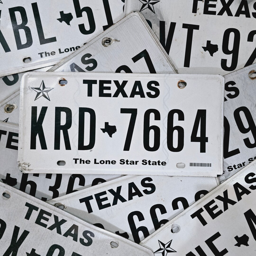 TEXAS License Plate 1 Authentic TX Car Tag W/ Random Letters & Numbers ...