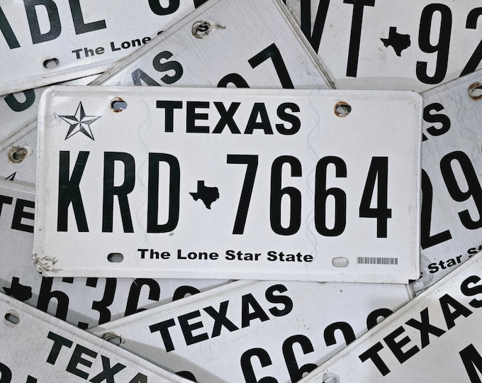 TEXAS License Plate - Free Shipping in USA - 1 W/ Random Letters ...