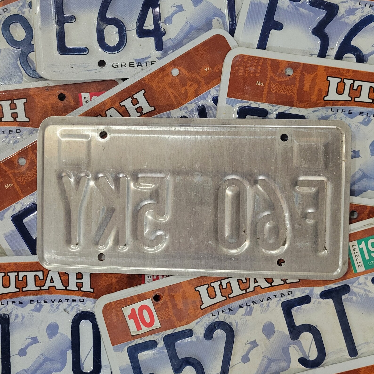 UTAH Skier License Plate - Free Shipping in USA - 1 W/ Random Letters ...