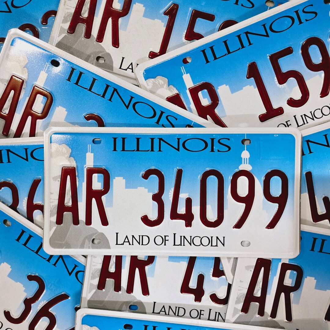 ILLINOIS License Plate - Free Shipping in USA - 1 W/ Random Letters ...
