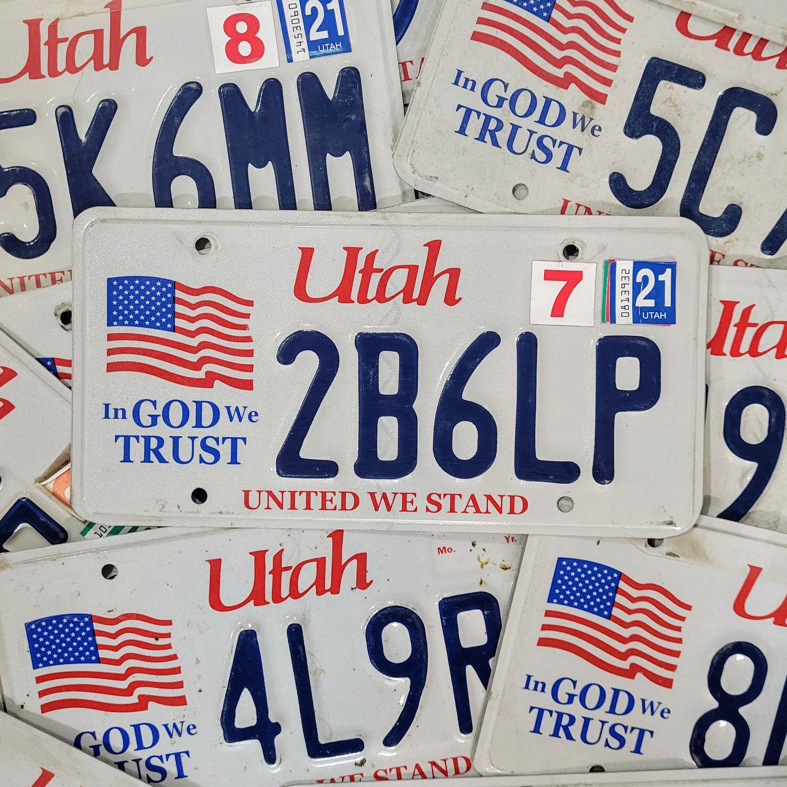 UTAH American Flag License Plate - Free Shipping in USA - 1 W/ Random ...