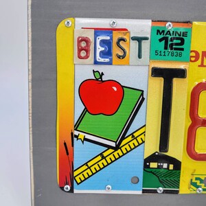 BEST TEACHER License Plate Art Sign ~ Great School Teacher Graduation ...