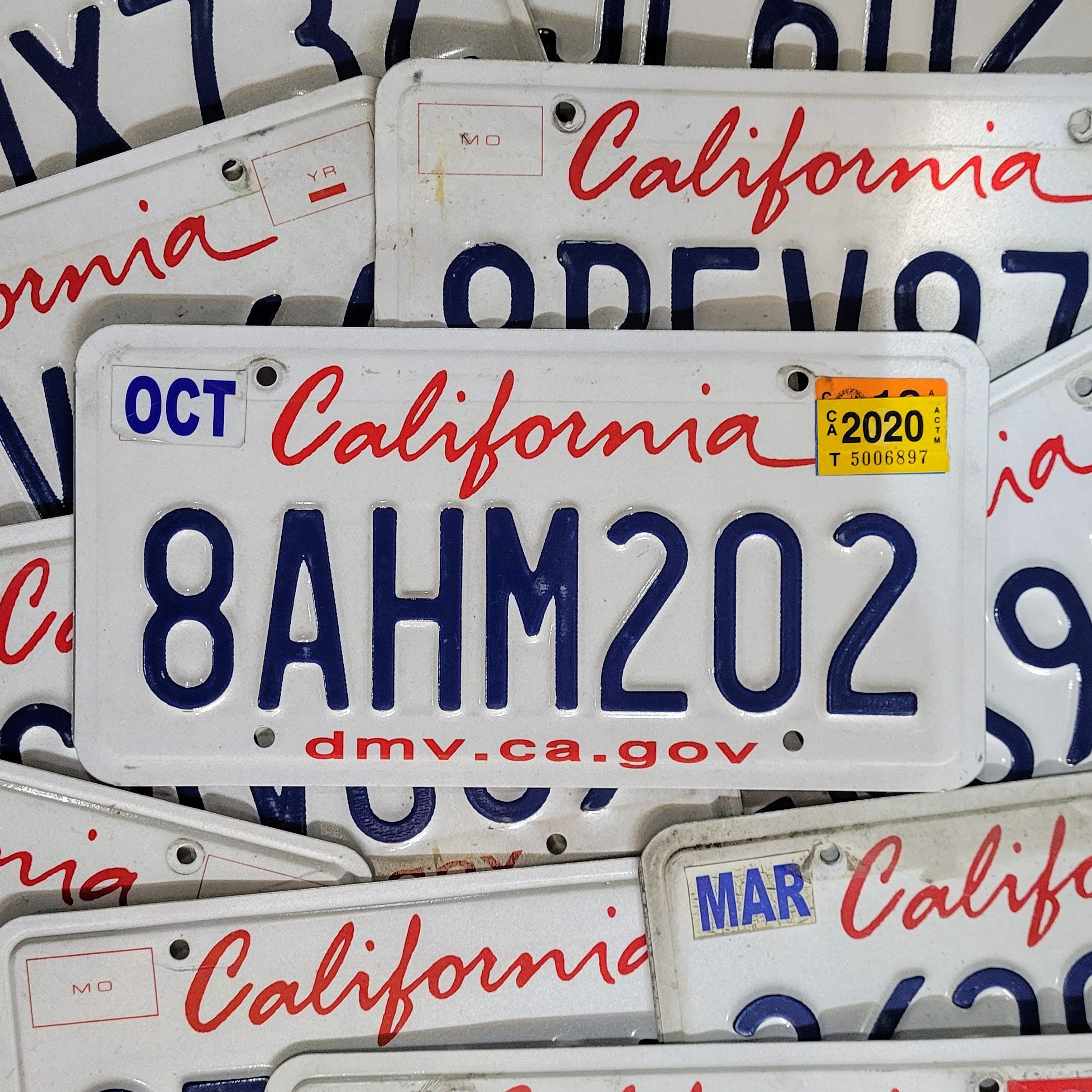 CALIFORNIA License Plate - Free Shipping in USA - 1 W/ Random Letters ...