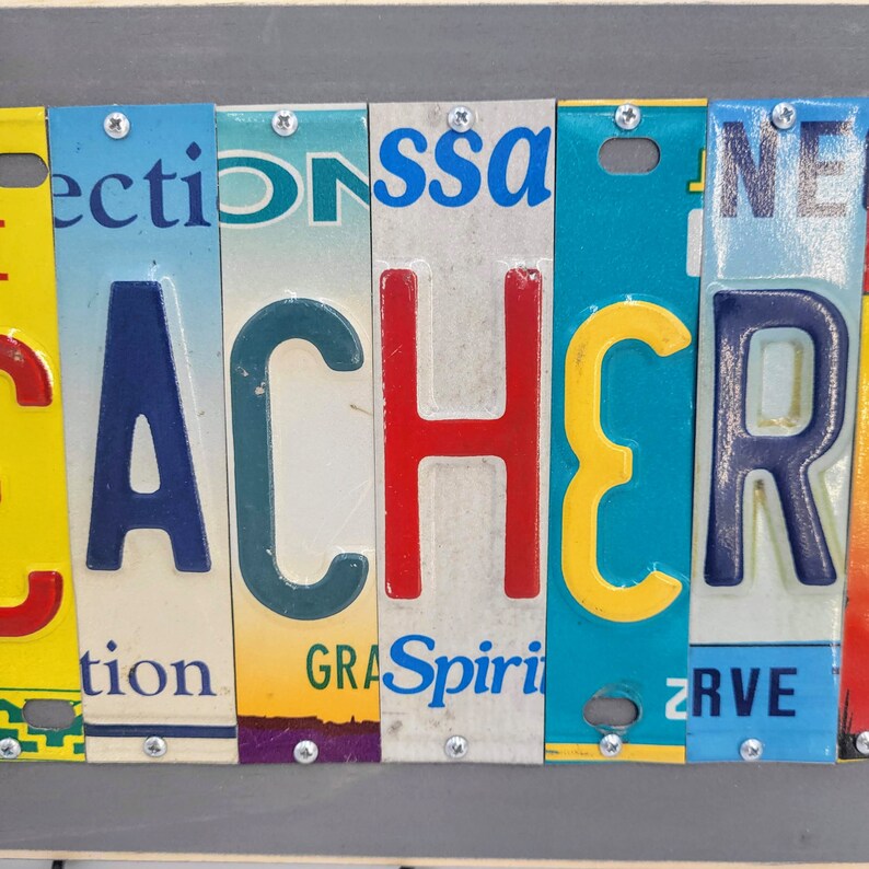 BEST TEACHER License Plate Art Sign ~ Great School Teacher Graduation ...