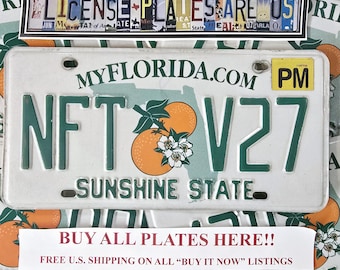 FLORIDA License Plate - Free Shipping in USA - 1 W/ Random Letters ...