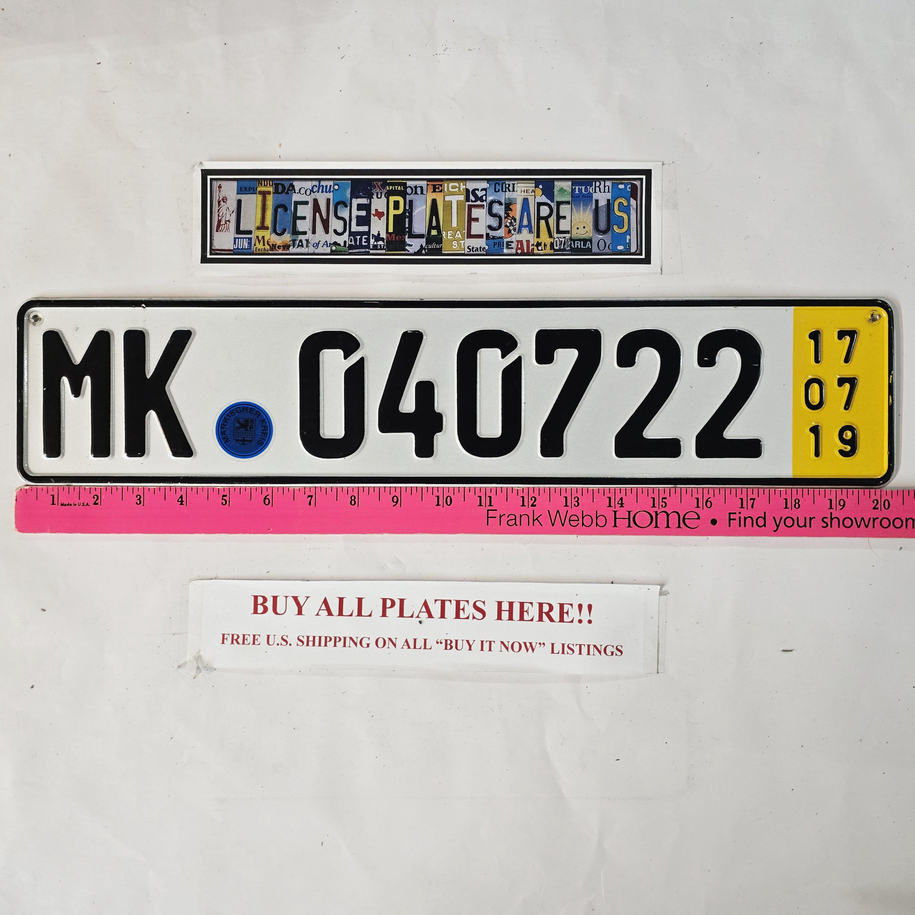 GERMANY & Foreign LICENSE PLATES Your Choice ~ Real European German ...