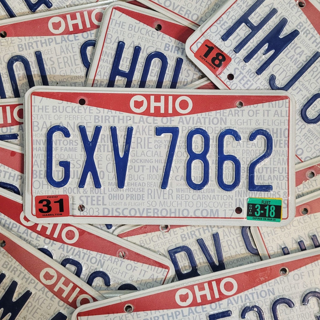 OHIO License Plate - Free Shipping in USA - 1 W/ Random Letters and ...