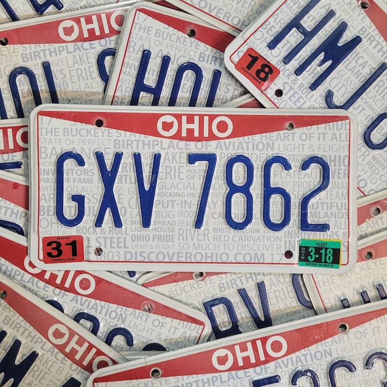 OHIO License Plate - Free Shipping in USA - 1 W/ Random Letters and ...