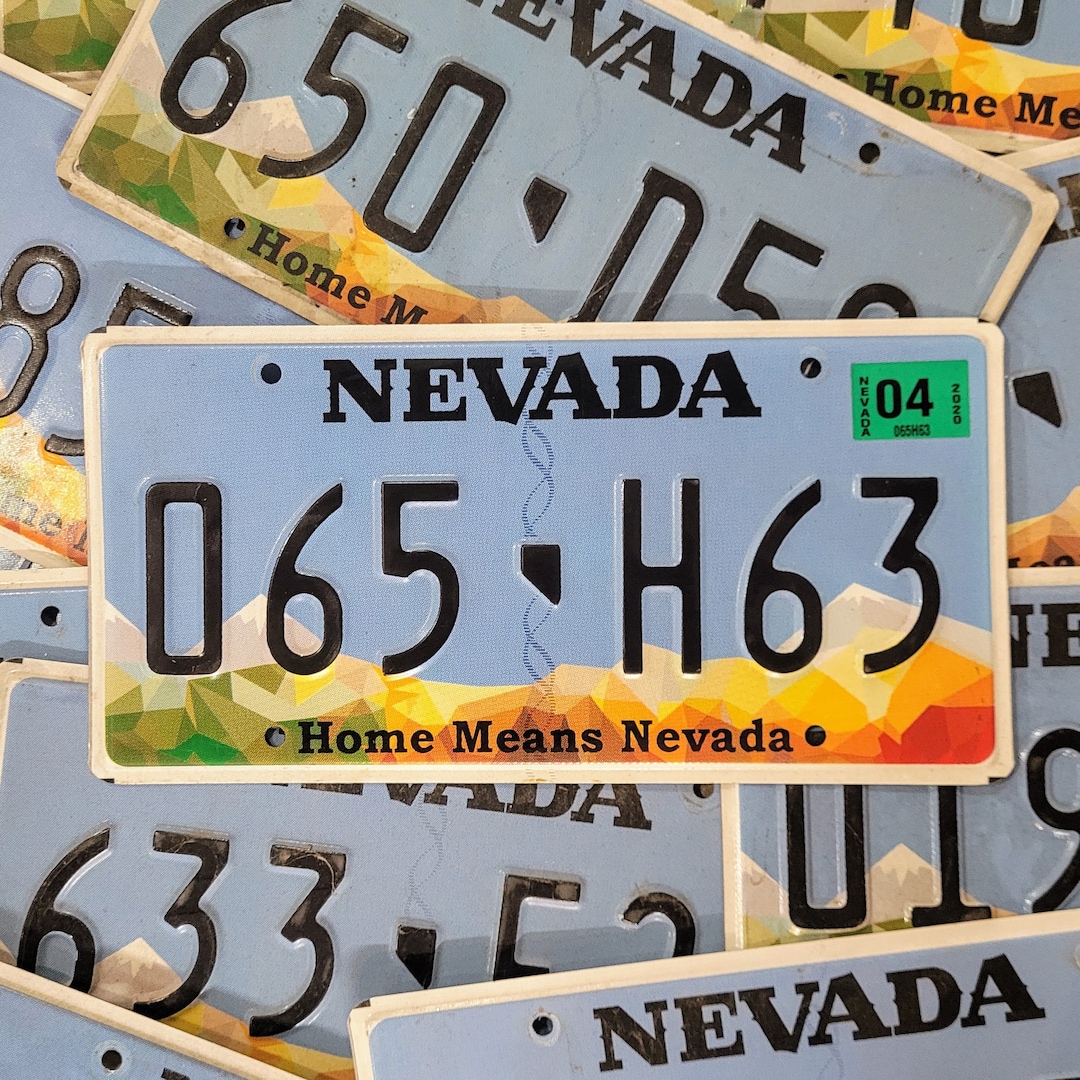 Nevada License Plate - Free Shipping in USA - 1 W/ Random Letters ...