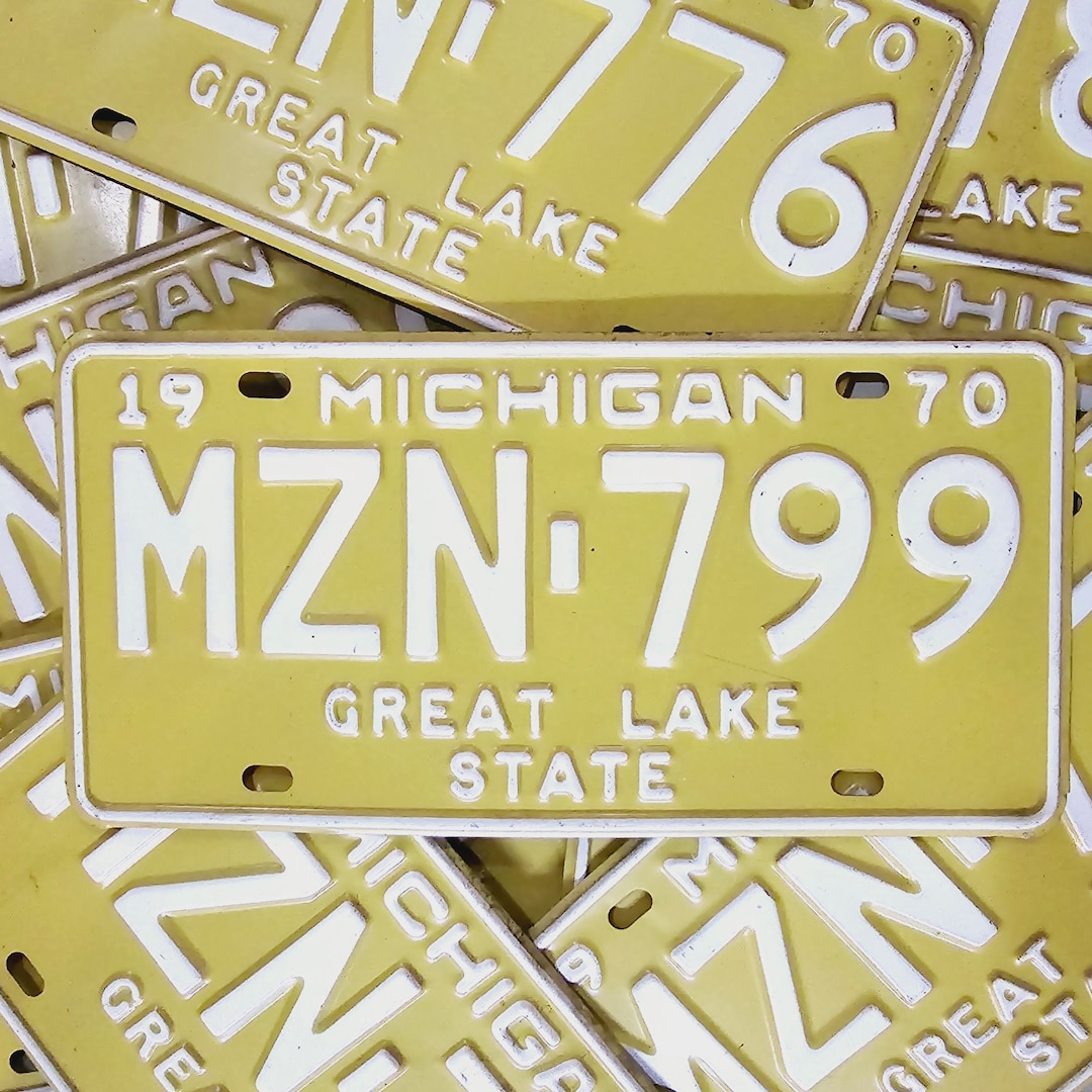 MICHIGAN License Plate - Free Shipping in USA - 1 Vintage 1970 Michigan ...