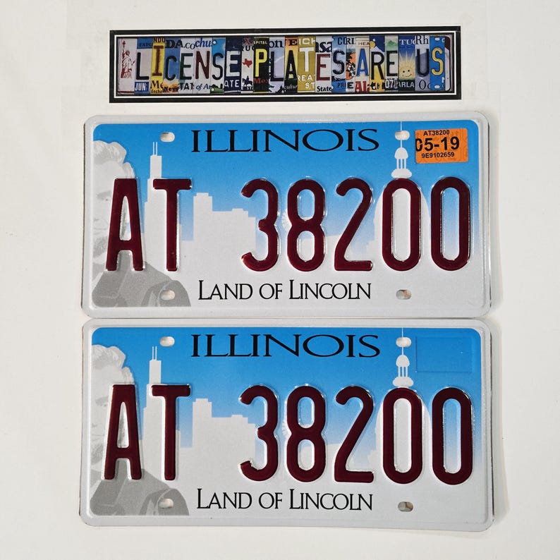Illinois License Plate Pairs - Authentic, Collectible License Plates ...