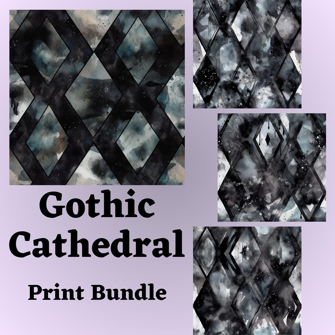 Digital Print Bundle 4 Dark Watercolor Marbling, Argyle Pattern, Galaxy ...