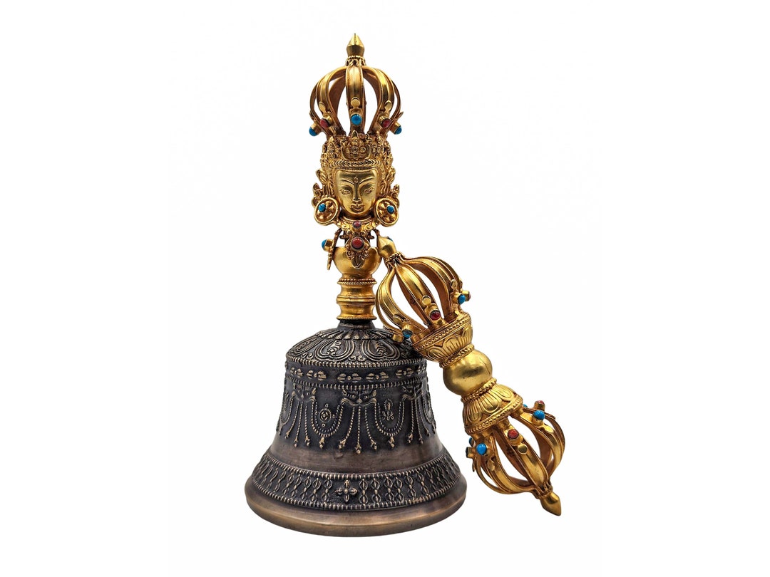 8 Inch, Bell and Dorje Vajra, Bronze, High Quality, Gold Plated - Etsy