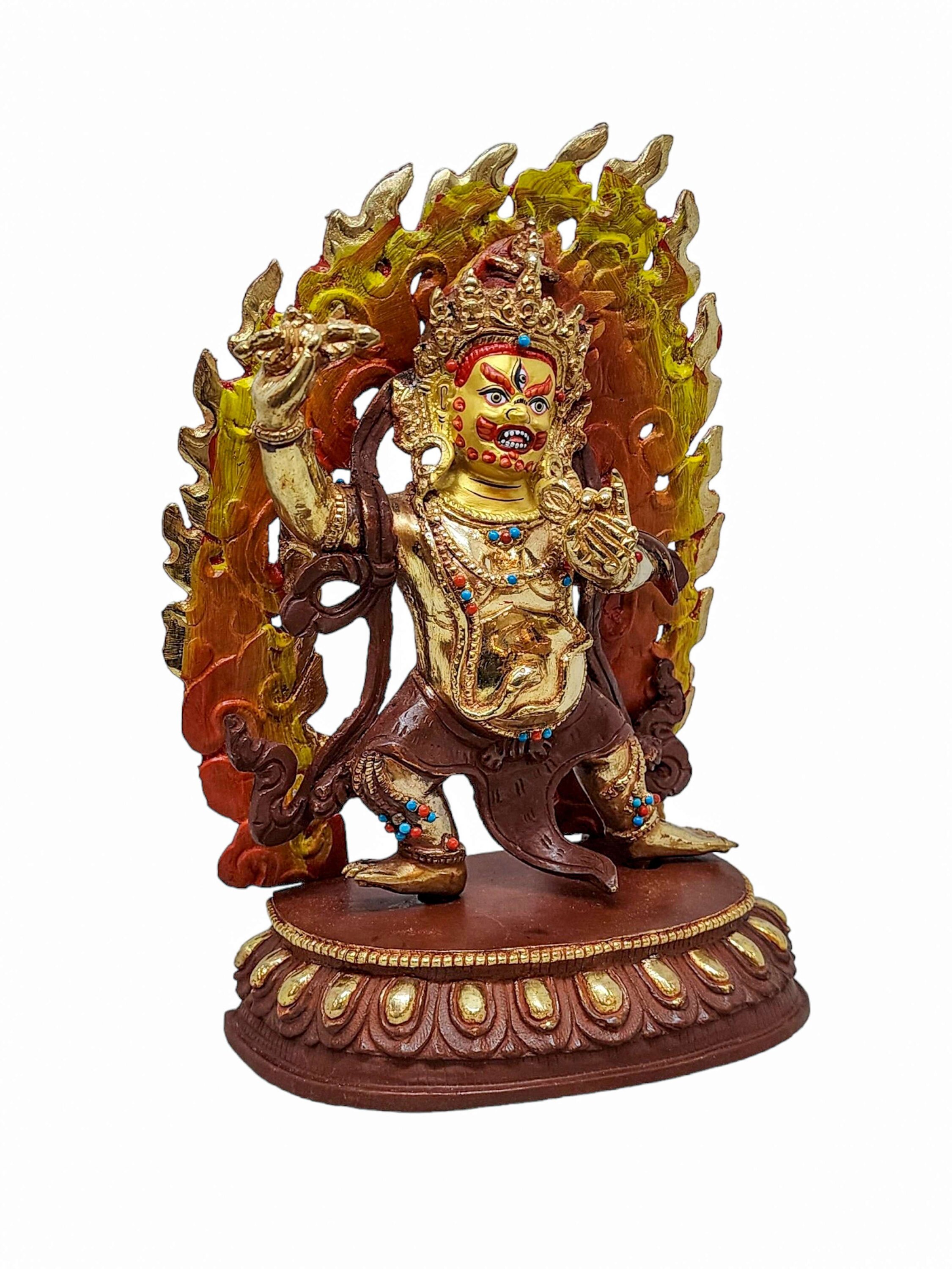 9 Inch, Vajrapani, Buddhist Handmade Statue, Partly Gold Plated and ...