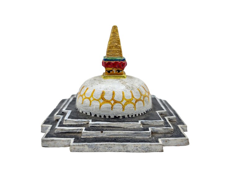 6-inch Buddhist Nepali Fiber Stupa With White Paint - Etsy