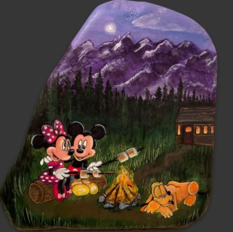 Mickey and Minnie Mouse Campfire Magnet - Etsy