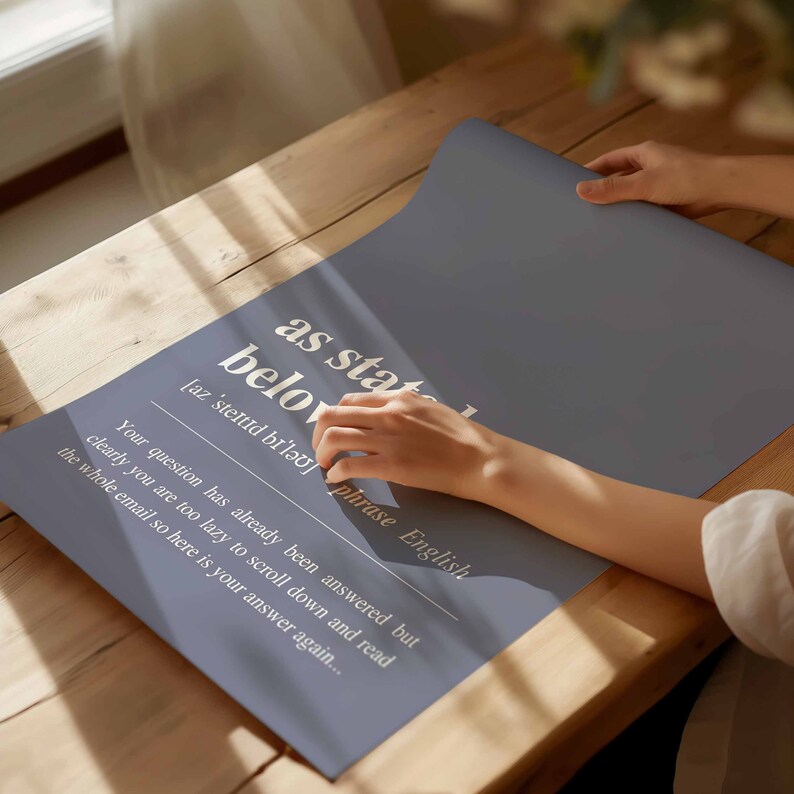 As Stated Below Poster Solo Humorous Typography Posters Home Office ...