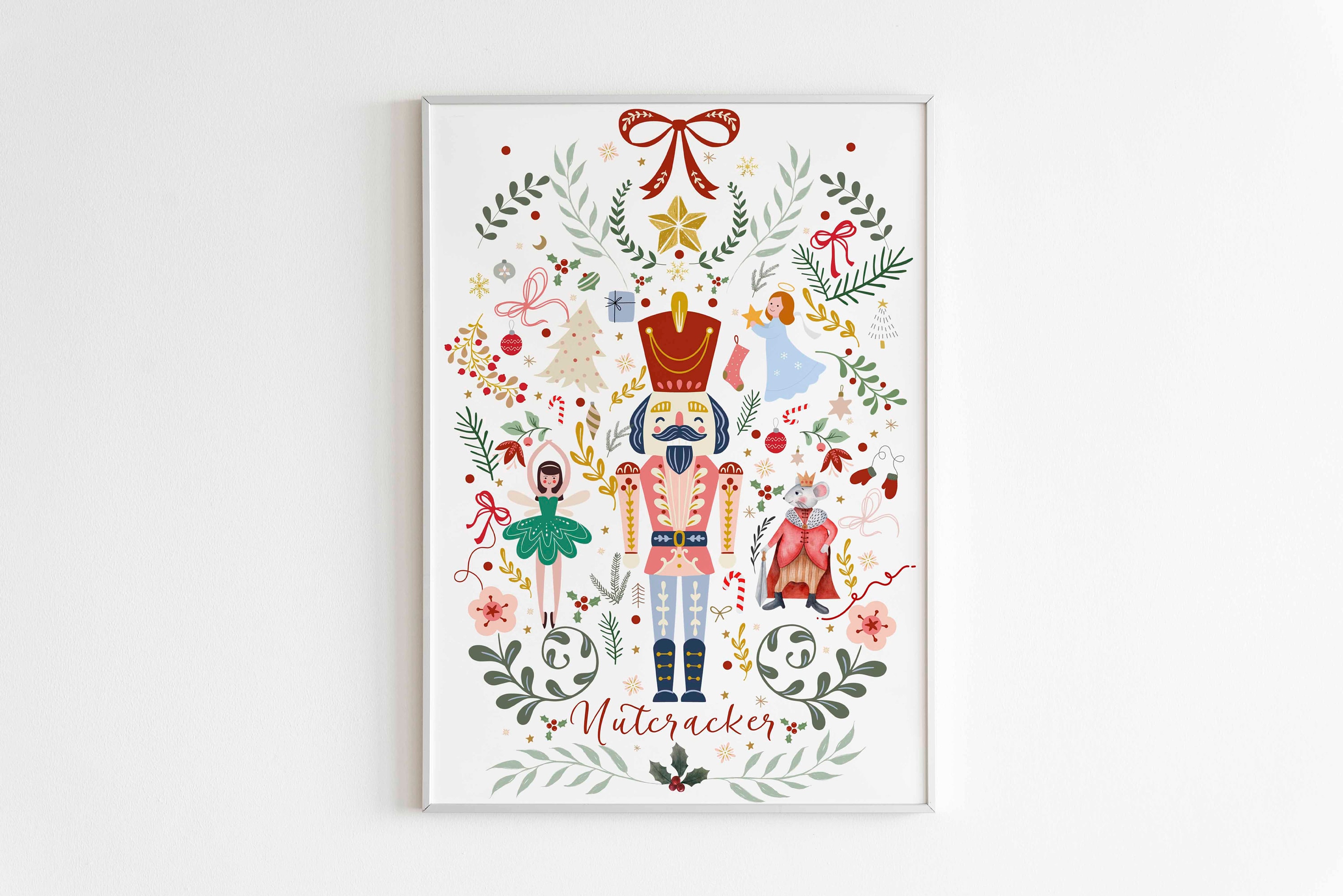 Nutcracker Poster Fairytale Christmas Prints Xmas Illustrations Decor ...