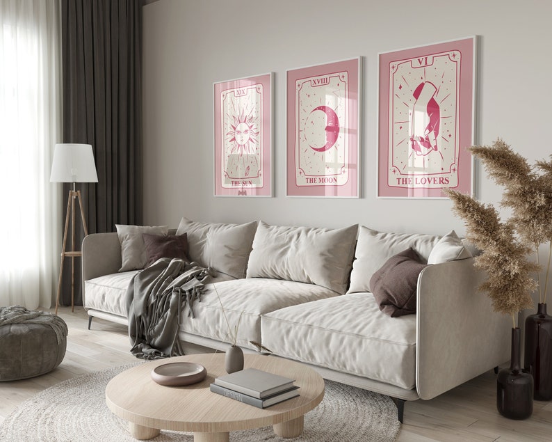 Tarot Poster Trio Tarot Cards Tarot Poster Set Trendy Wall Art Set ...