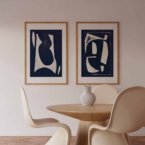 Abstract Shapes Poster Duo Neutral Printable Modern Minimalist Poster ...