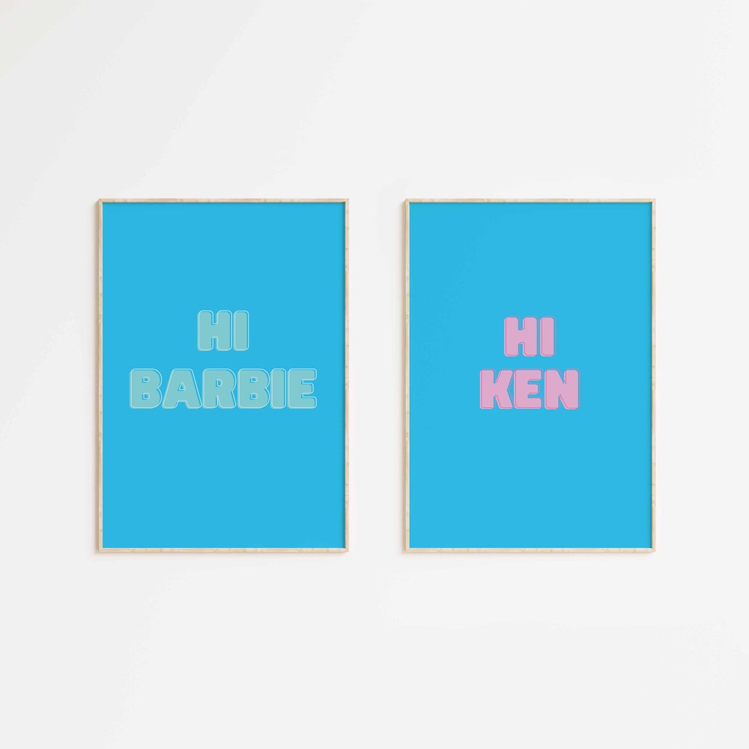 Hi Barbie Hi Ken Poster DUO | Dark Turquoise | Light Magenta | Dynamic ...