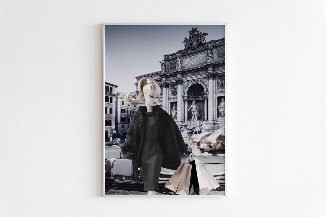 Barbie in Rome Poster Barbie Movie Inspired Print Fashion Doll Decor ...