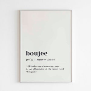 Funny Definitions Wall Art Boujee Funny Home Decor Funny Home Art ...