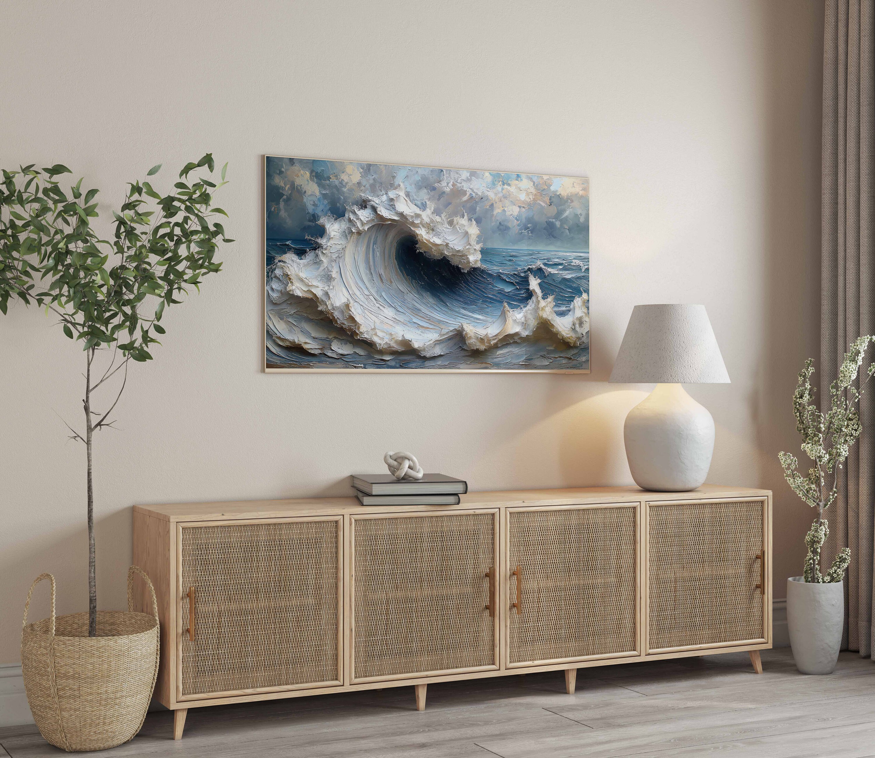 Samsung Frame TV Art Epic Ocean Surge Dramatic Wave Scene Power of the ...