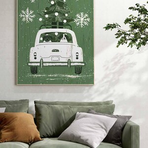 Cute Christmas Poster With Dogs Fun Holiday Wall Art for Kids Pet ...