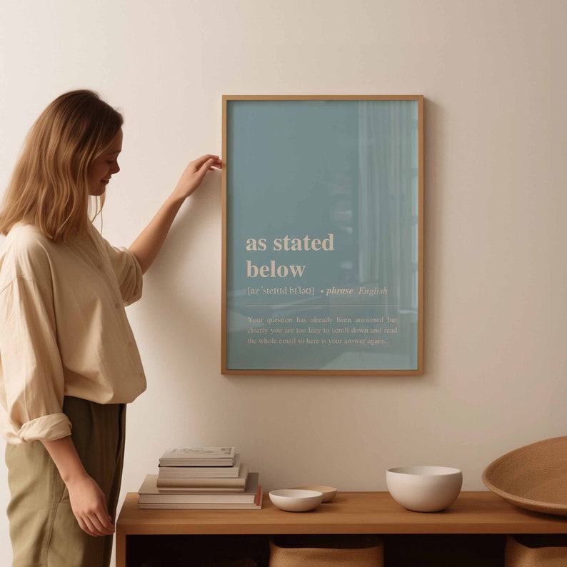 As Stated Below Poster Solo Humorous Typography Posters Home Office ...