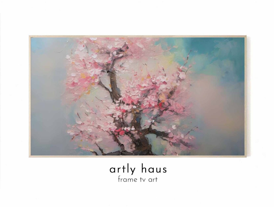 Samsung Rahmen TV Kunst Kirschblüten Freude Pastell Blumen Digital Art ...
