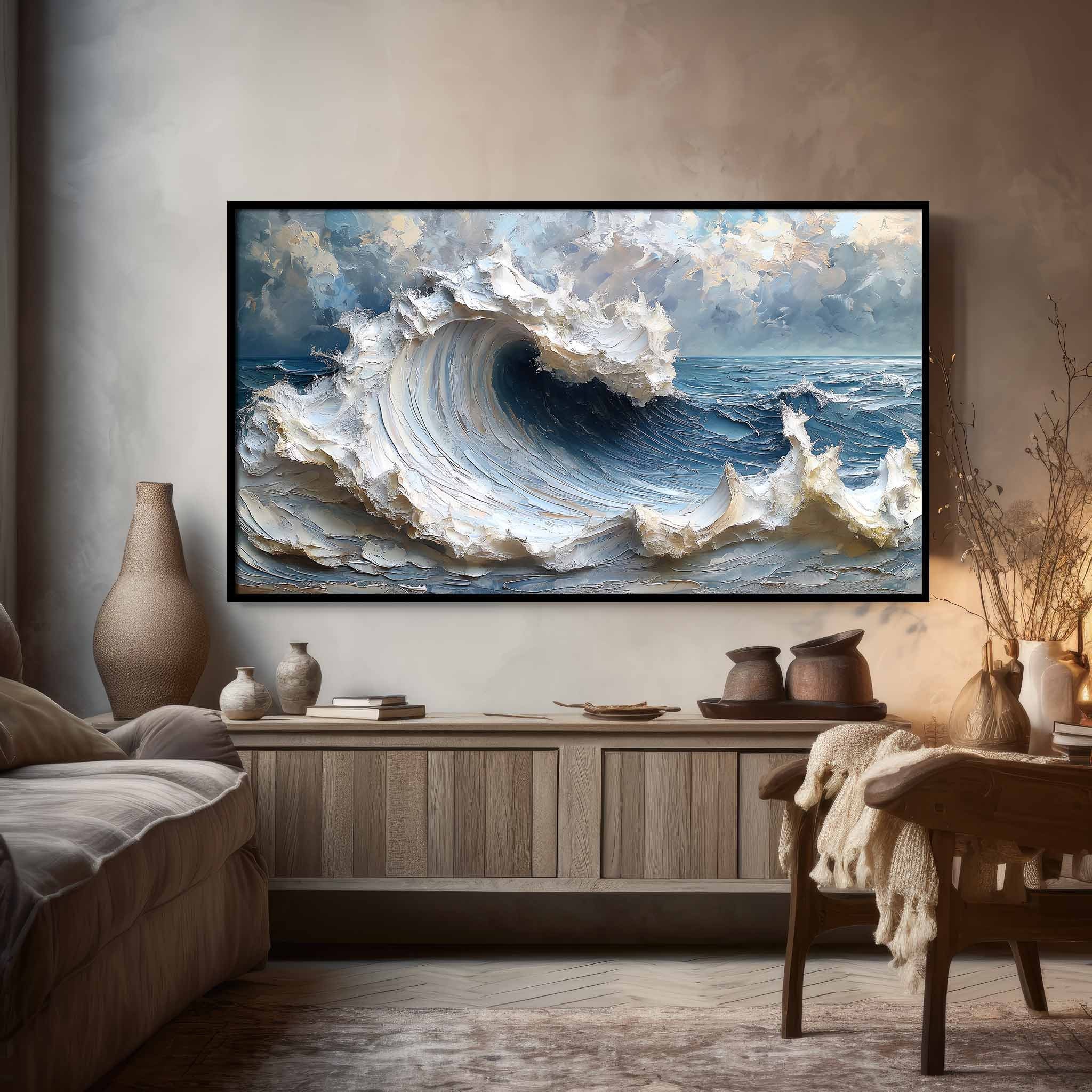 Samsung Frame TV Art Epic Ocean Surge Dramatic Wave Scene Power of the ...