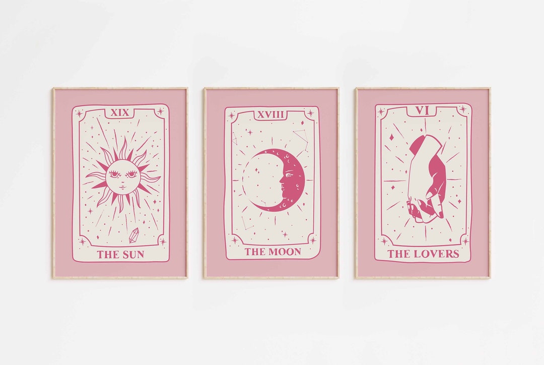 Tarot Poster Trio Tarot Cards Tarot Poster Set Trendy Wall Art Set ...