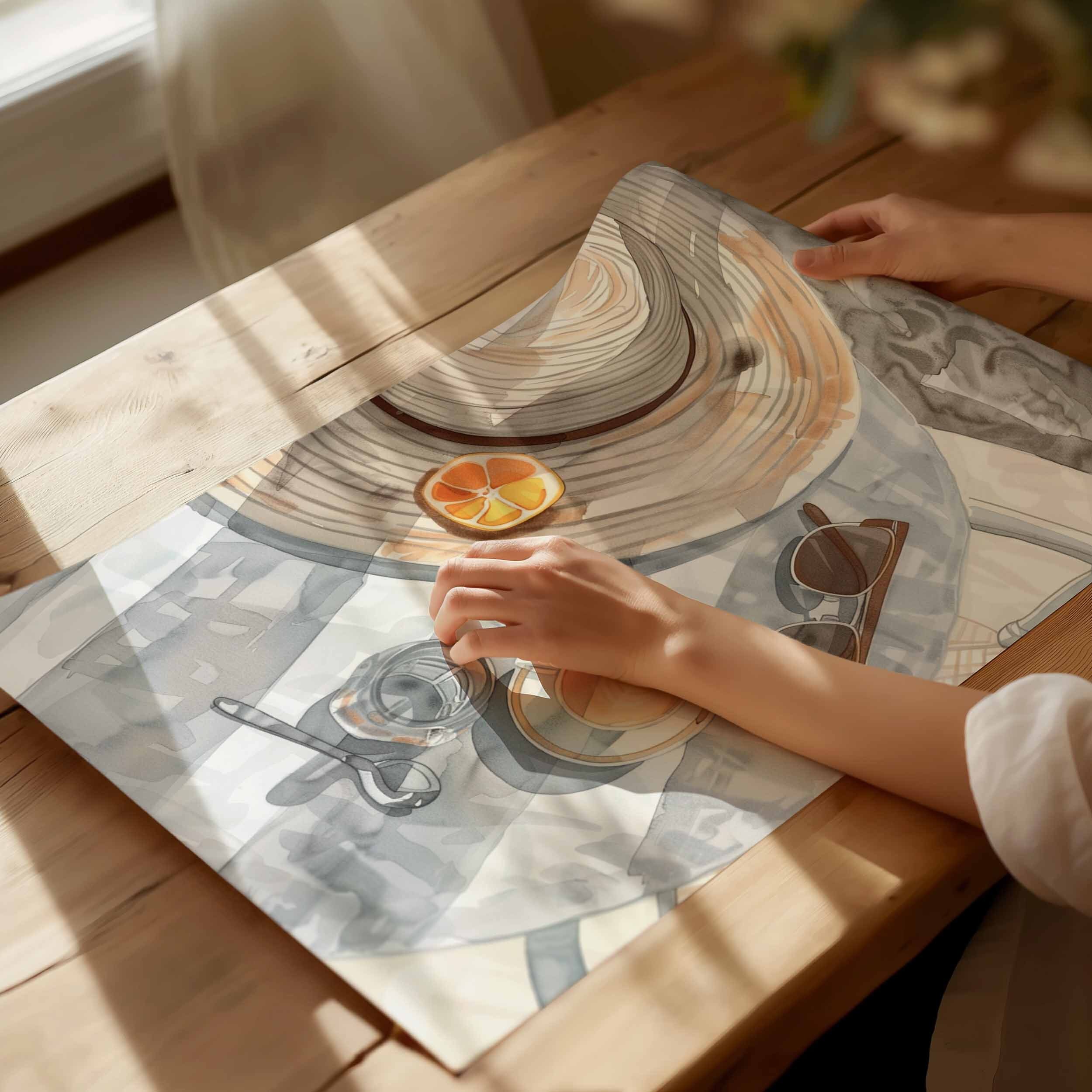 Retro Sunbathing Poster Duo Sunglasses, Oranges and a Summer Hat Poster ...