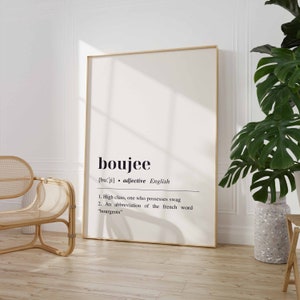 Funny Definitions Wall Art Boujee Funny Home Decor Funny Home Art ...