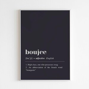 Funny Definitions Wall Art Boujee Funny Home Decor Funny Home Art ...
