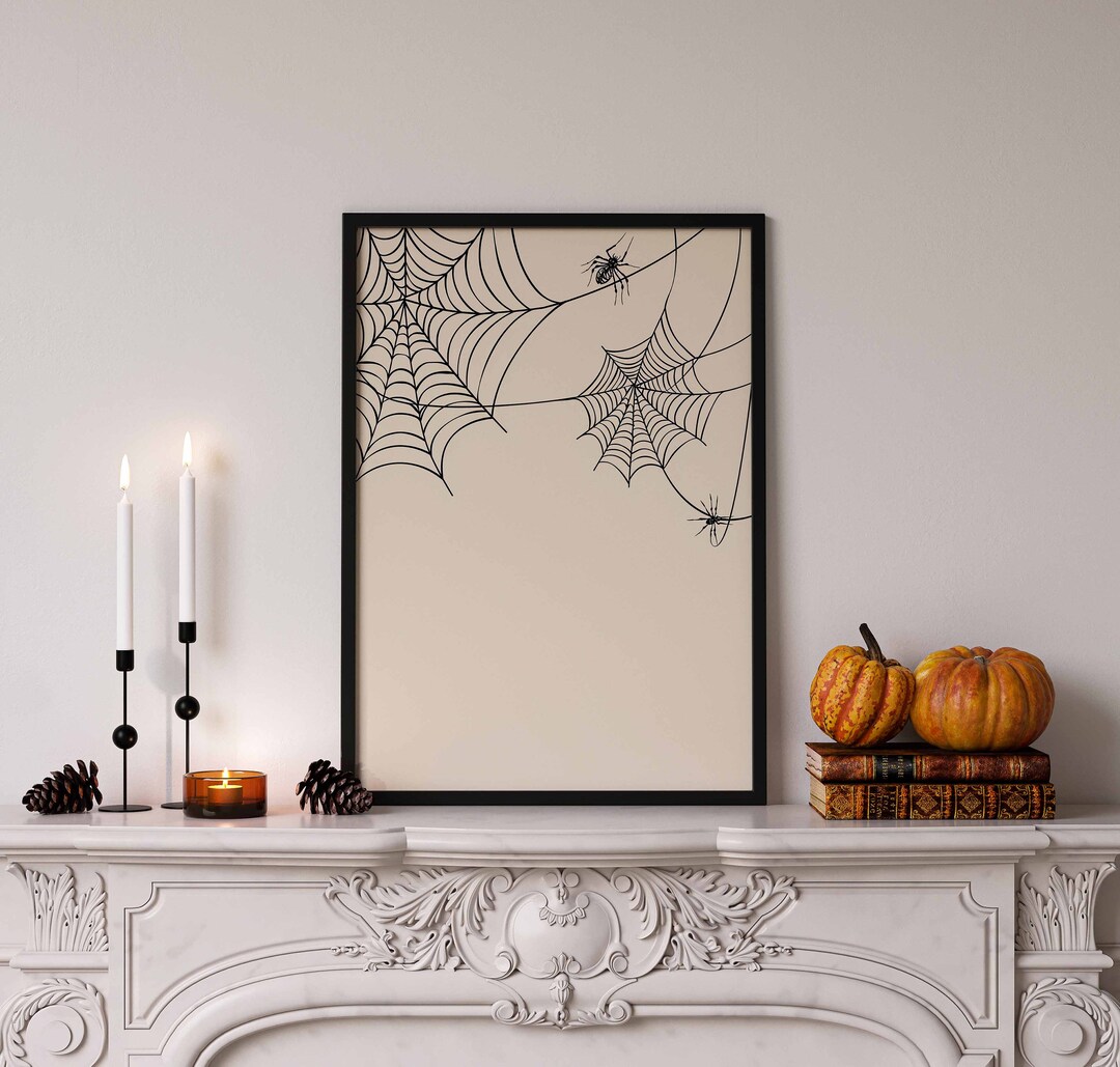 Halloween Spiders Web Poster Solo Retro Halloween Printable Trendy ...