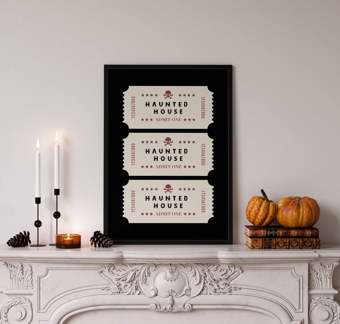 Halloween Haunted House Tickets Poster Solo Retro Halloween Printable ...