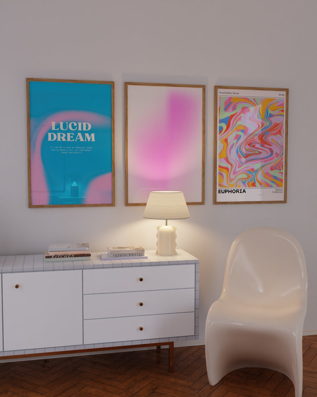 Psychedelic Poster Trio Aura Poster Retro Gradient Poster 70s Poster ...