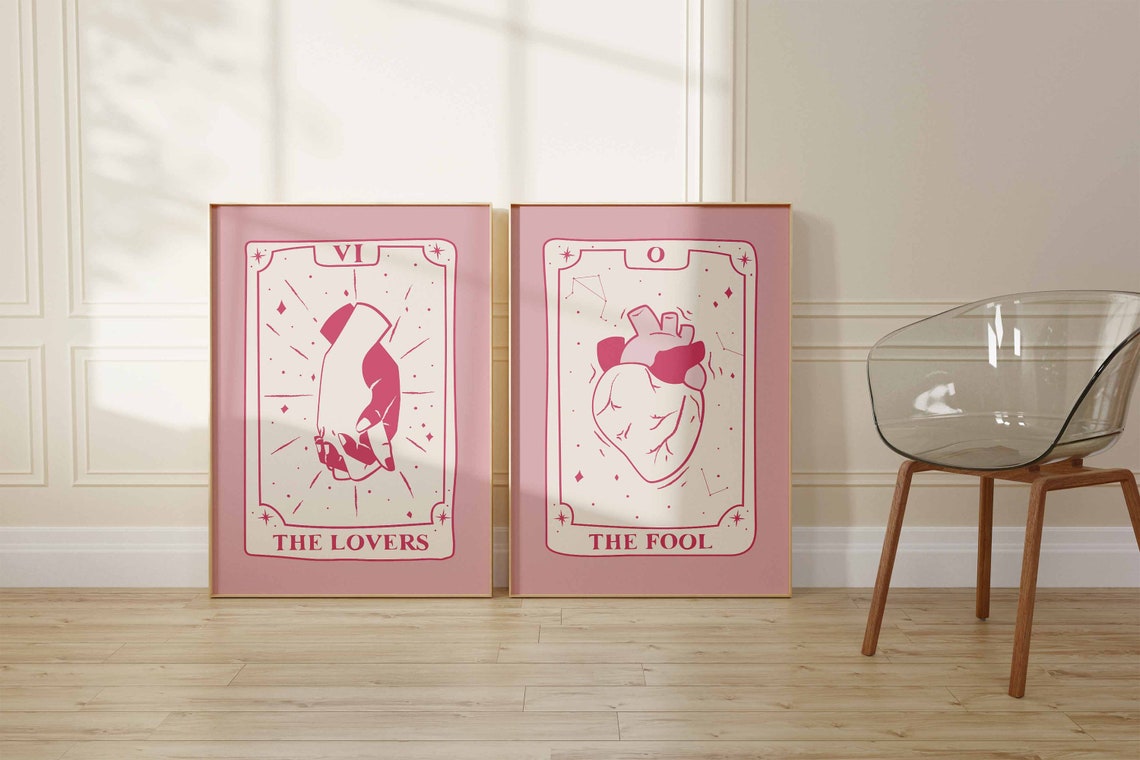 Love Fool Tarot Poster Set Tarot Cards Tarot Art Tarot Art Poster DUO ...