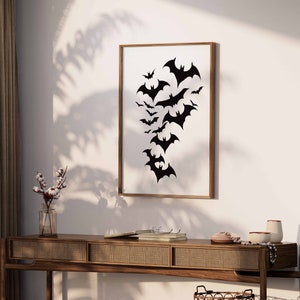 Halloween Black Bats Poster Solo Retro Halloween Printable Trendy ...