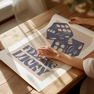 Feeling Lucky Poster Preppy Home Decor Maximalist Prints Dopamine Art ...