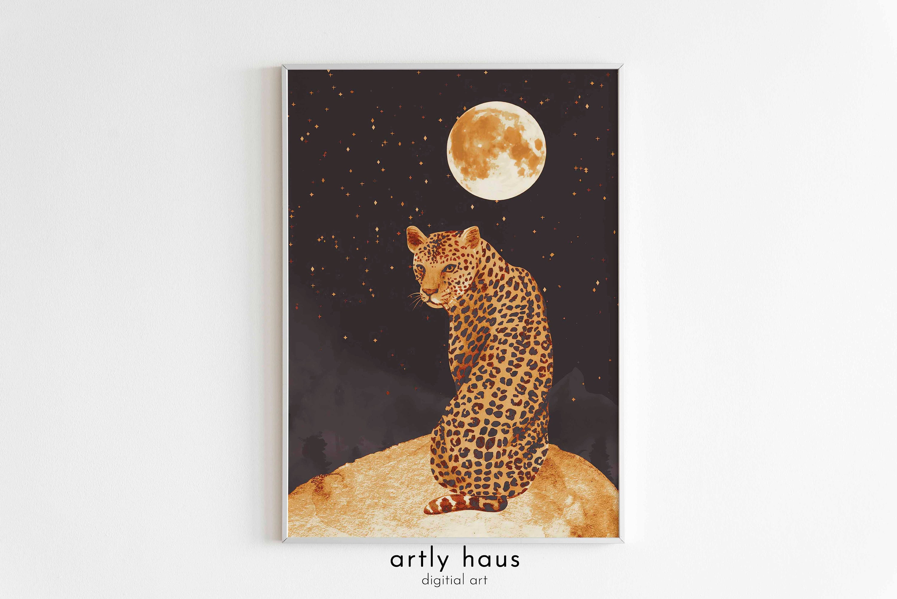 Leopards of the Lunar Forest Poster Duo Leopard Walking and With Full ...