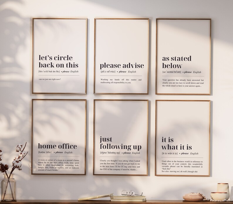 Funny Office Decor 18 PRINTABLES Office Wall Art Gallery Wall Set Funny ...