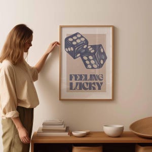 Feeling Lucky Poster Preppy Home Decor Maximalist Prints Dopamine Art ...