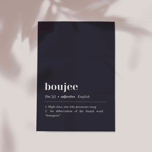 Funny Definitions Wall Art Boujee Funny Home Decor Funny Home Art ...