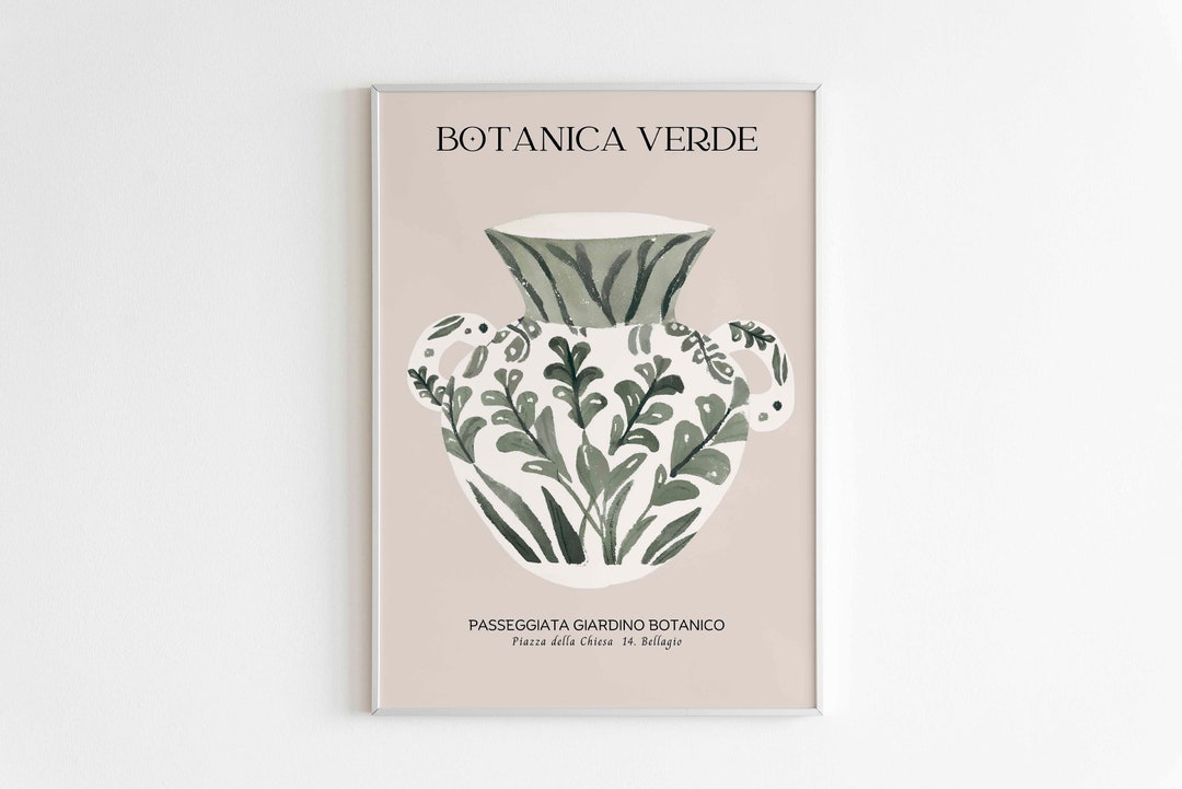 Botanica Verde Poster Poster Grün Blumenvase Blumenmarkt Wandkunst ...