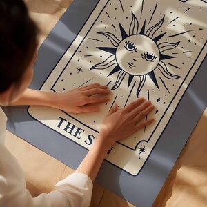 Blue Tarot Poster Trio Tarot Card Room Decor Spiritual Printable for ...